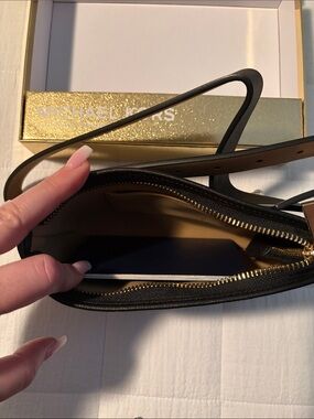 Michael Kors | Bags | Michael Kors Black Saffiano Leather Belt Bag With ...